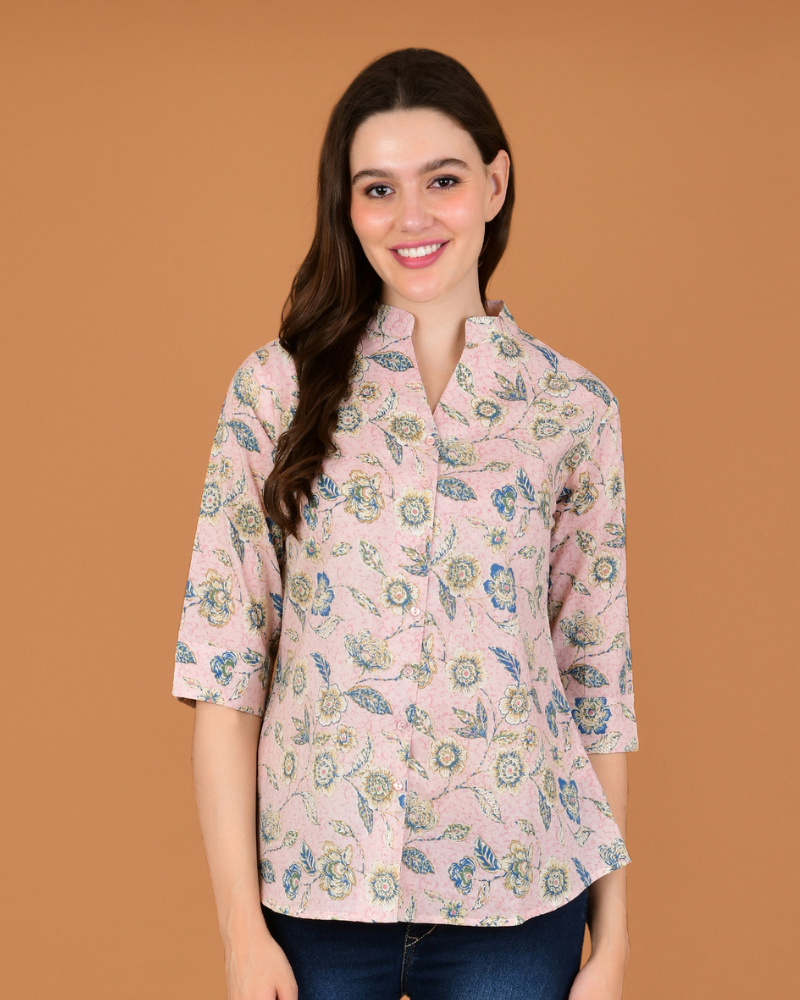 Pink bloom fiesta shirt – Boholyfe